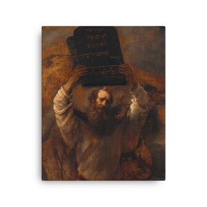 Moses Smashing the Tablets of the Law by Rembrandt Canvas Print ...
