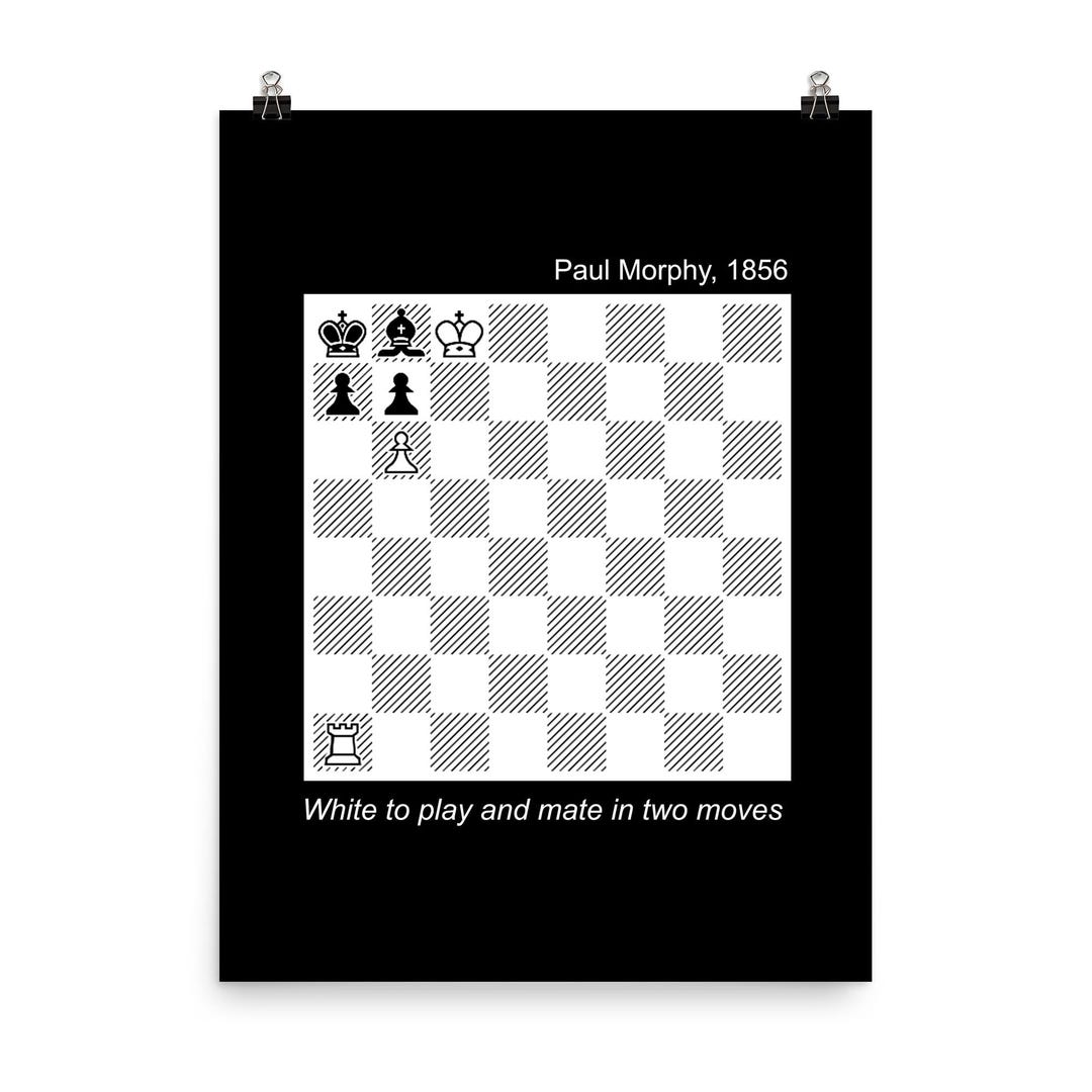 Paul Morphy Chess Puzzle Poster: Mate in Two, Vintage Wall Art - Etsy