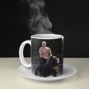 Putin Mug — Vladimir Putin Funny Riding a Bear Coffee Mug - Etsy