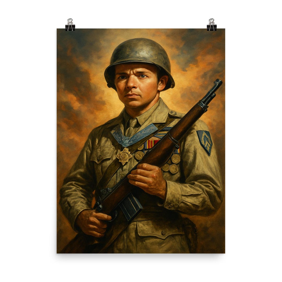 Audie Murphy WWII Poster: Heroic Military Tribute Wall Art - Etsy UK