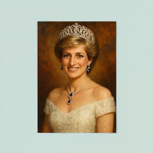 Princess Diana Elegant Portrait Poster Print Royal Icon Wall Art ...