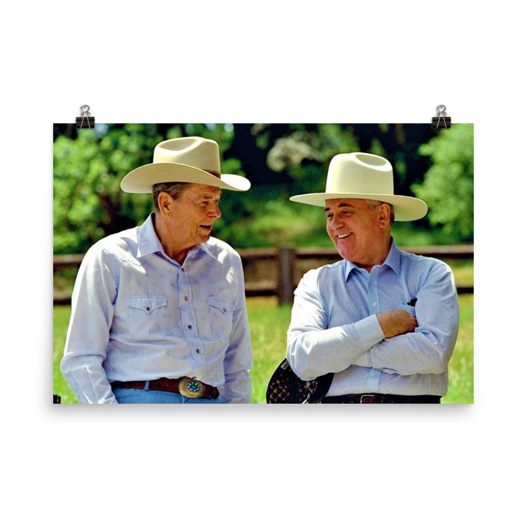 Reagan and Gorbachev Cowboy Hats Poster Print - Etsy