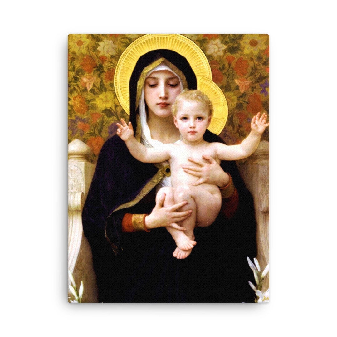 The Madonna of the Lilies by William Adolphe Bouguereau Canvas Print Canvas Wall Art - Etsy