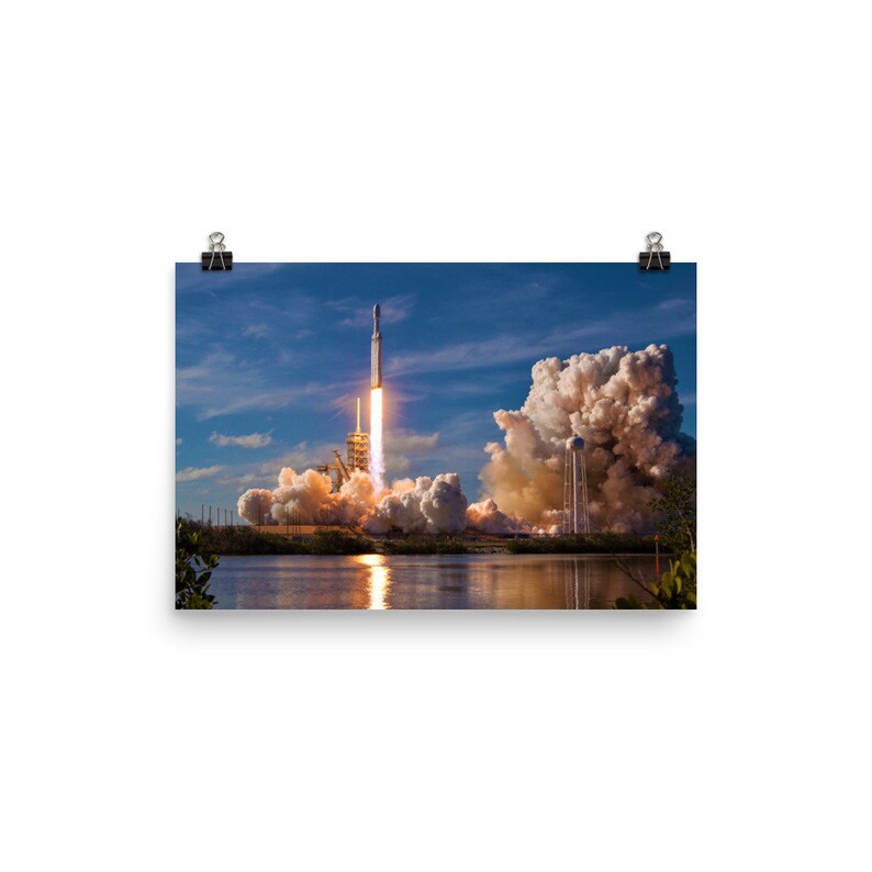 Spacex Falcon Heavy Launch Poster Print - Etsy