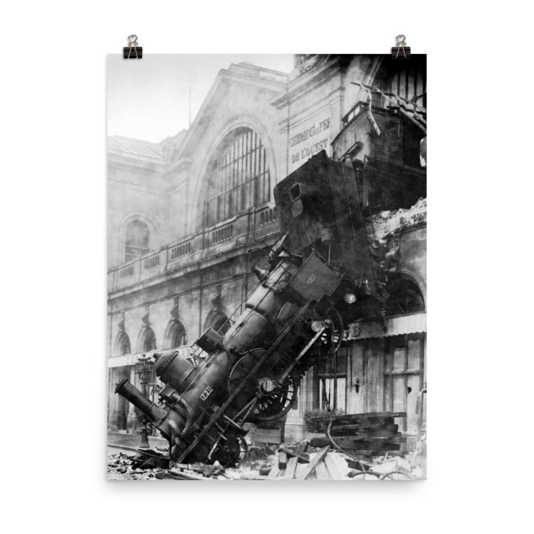 Train Wreck at Montparnasse Poster Print - Etsy