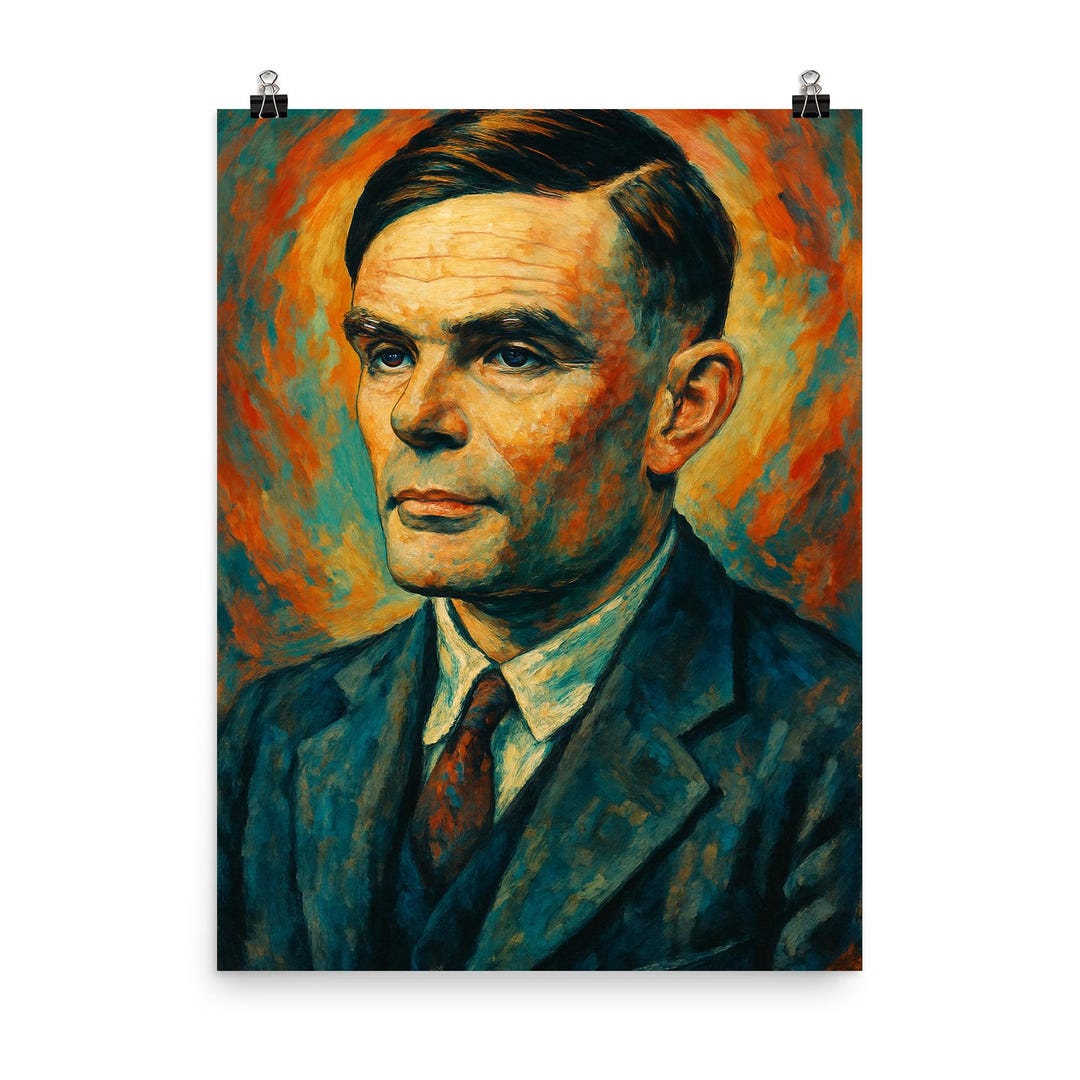 Alan Turing Portrait Poster: Unique STEM Gift, AI Pioneer Art - Etsy