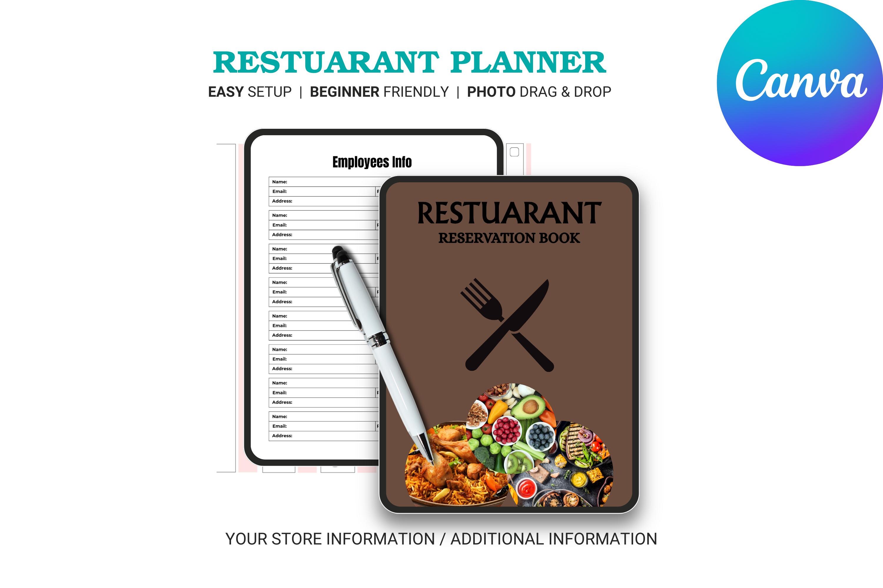 Restaurant Planner Printable – Weekly Menu Organizer, Grocery List ...