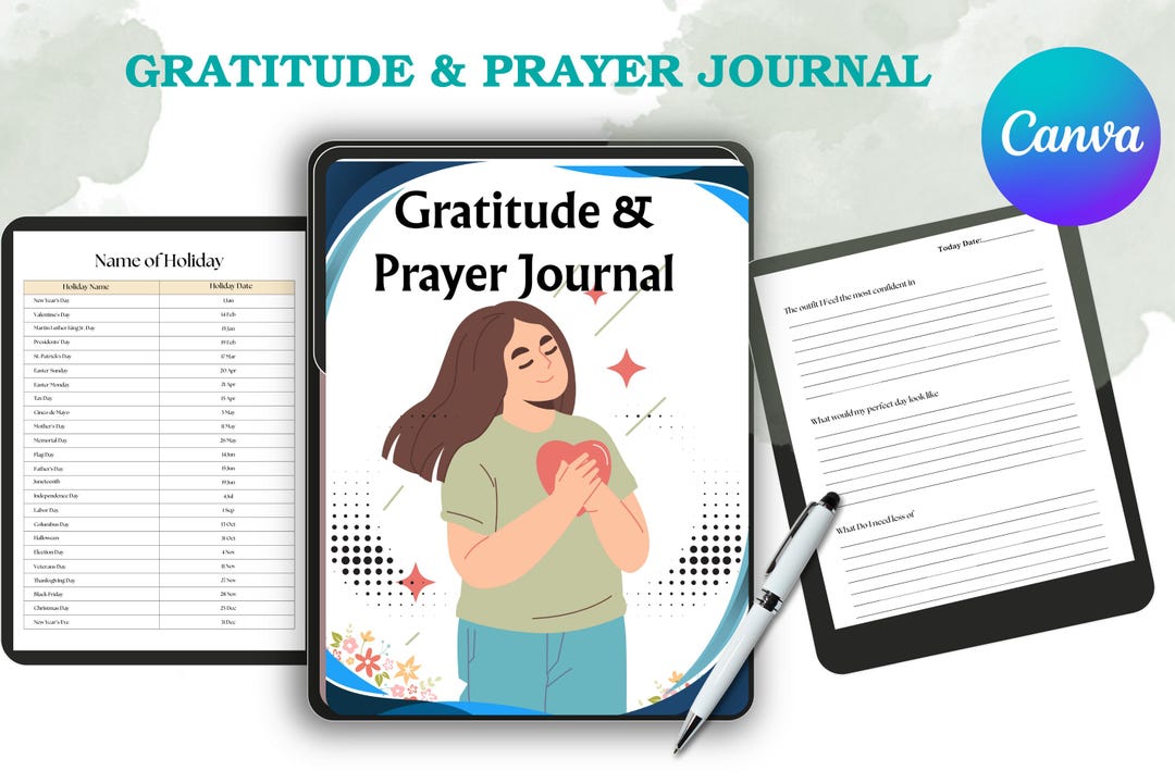 Gratitude Prayer Journal Daily Reflection Inspirational Prompts Faith ...