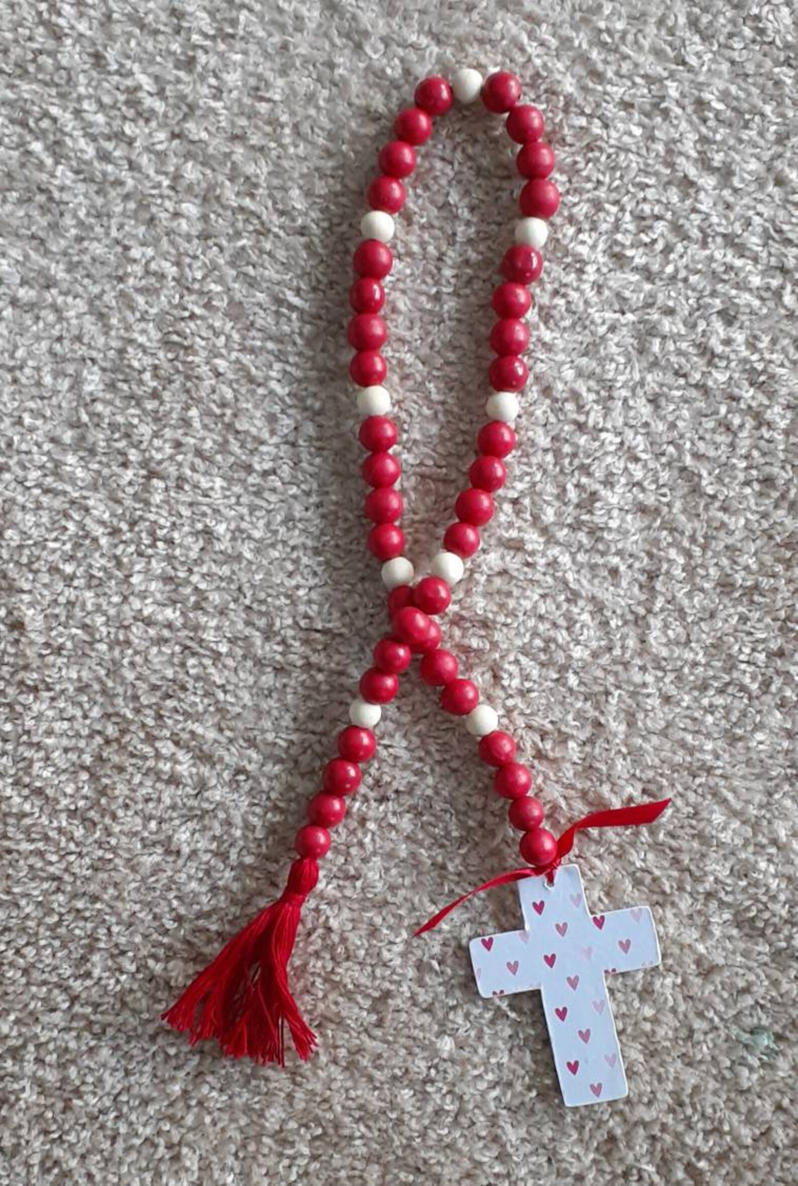Cross Wooden bead Garland/TieredTray Decor/Farmhouse Garland - Etsy.de