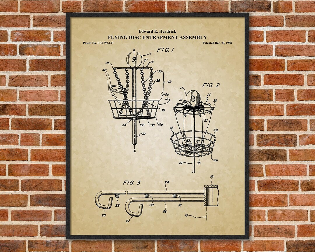Frisbee Disc Golf Patent Art, Frisbee Disc, Frisbee Golf, Disc Golf ...