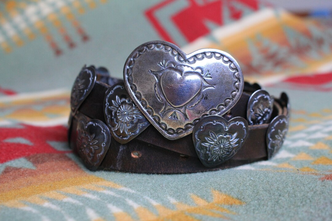 17 Piece Signed Sterling Silver Concho | Heart Slides | Southwest ...