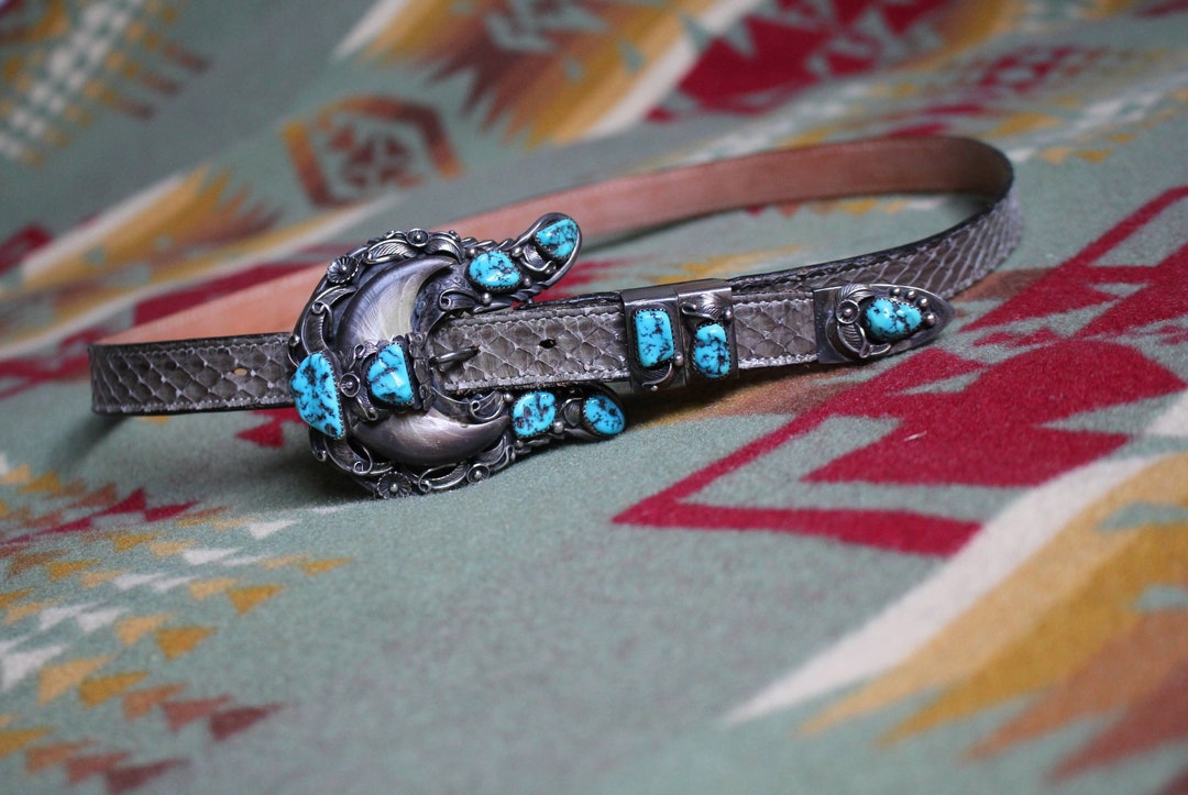 Gary Johnson Navajo Sterling Silver Turquoise 4 Piece Ranger Belt ...