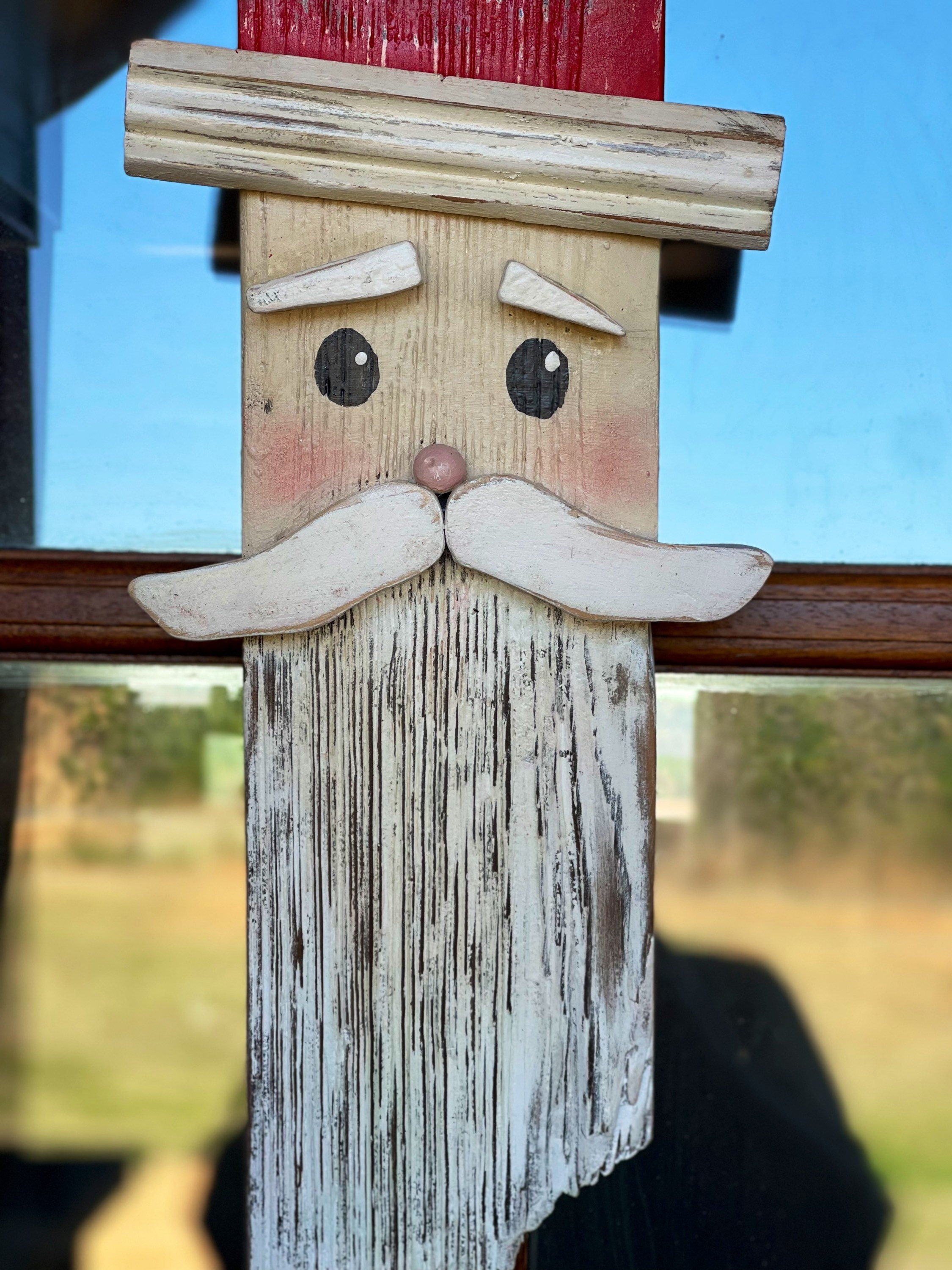 Santa Painted on Reclaimed Barn Wood - Etsy