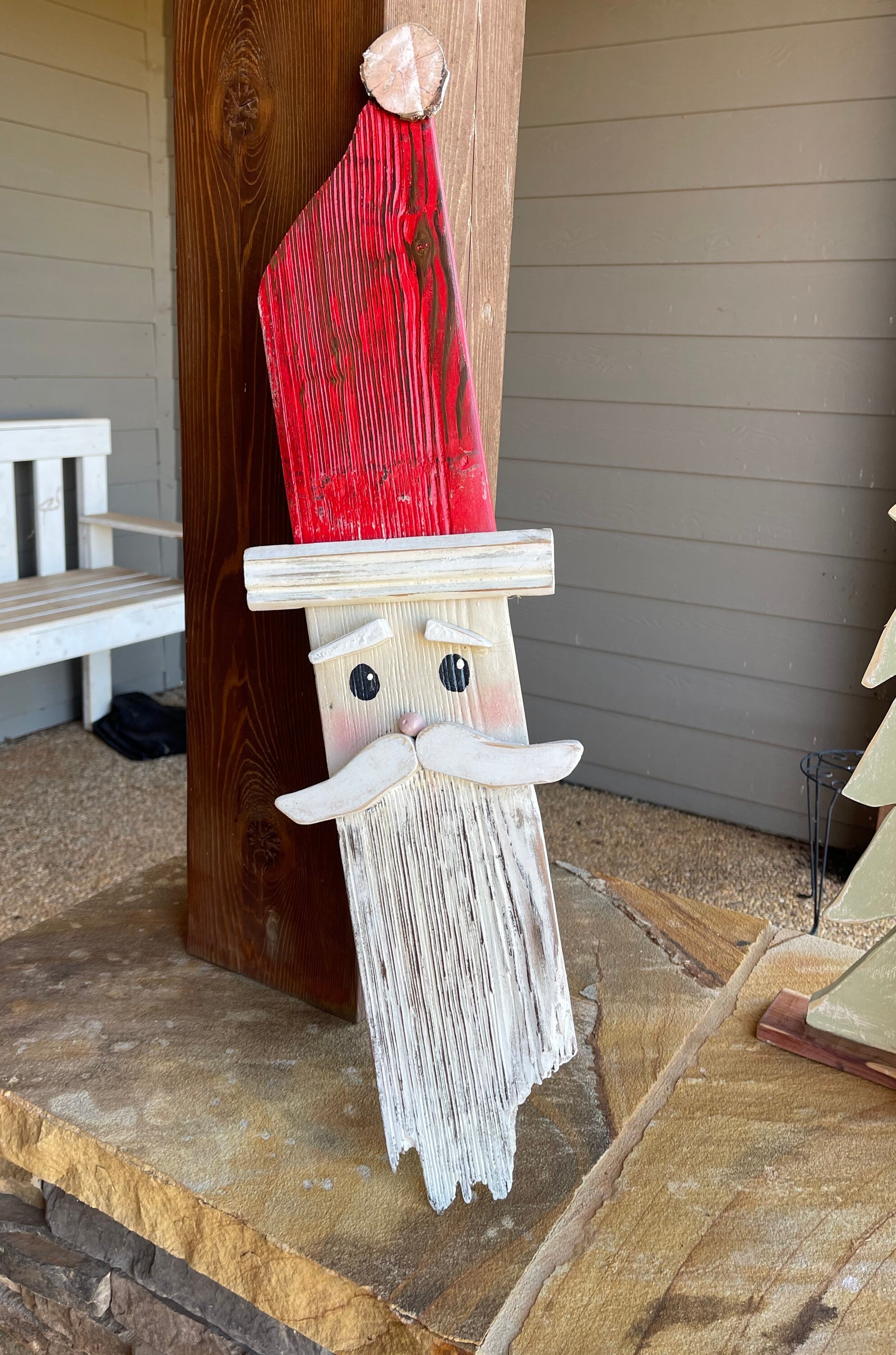 Santa Painted on Reclaimed Barn Wood - Etsy
