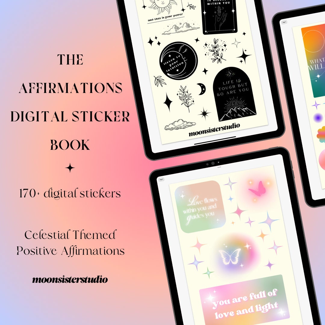 The Affirmations Digital Sticker Book Digital Stickers Digital Sticker ...