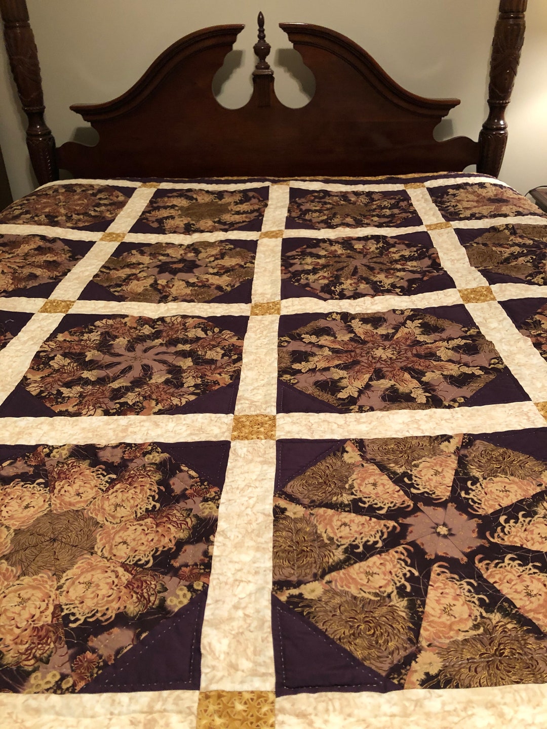 Purple and Gold Quilt. - Etsy