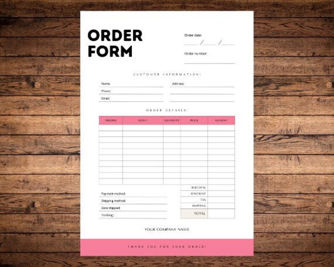 Editable Car Freshie Order Form, Digital Order Form, Freshie Order Form ...