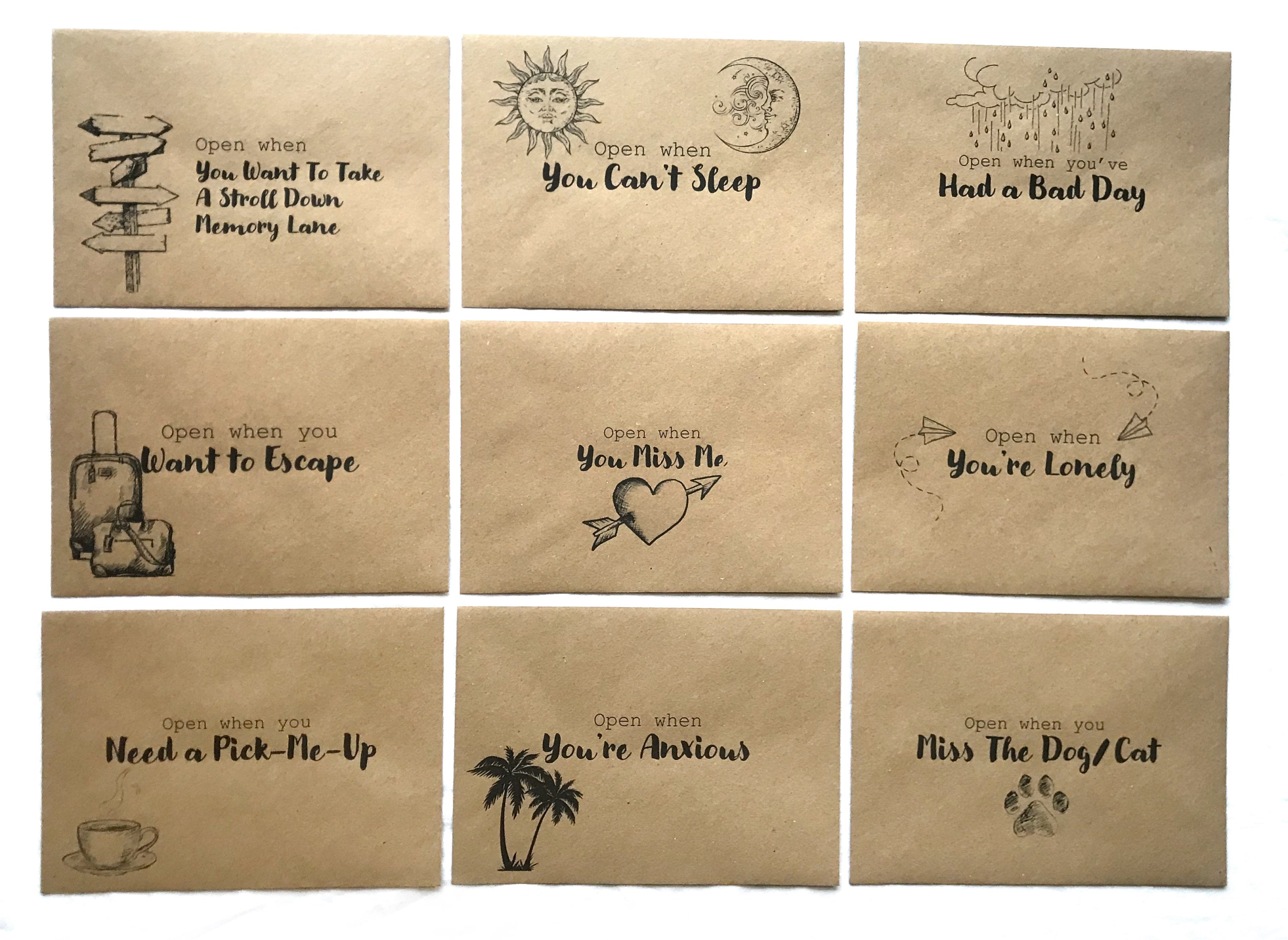 Open When Envelopes Personalised Gift Custom Long Distance - Etsy UK