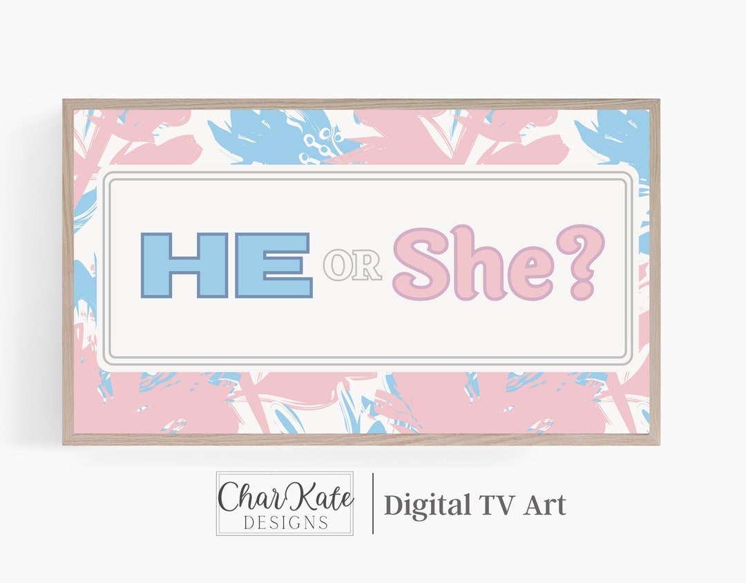 Gender Reveal Samsung Frame TV Art | Gender Reveal TV Art | Art for ...