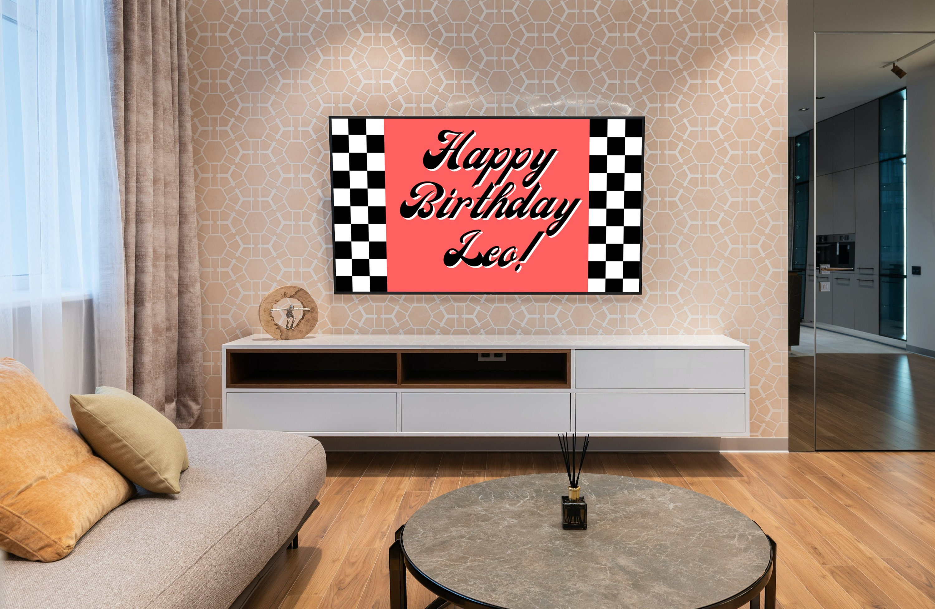 Custom Happy Birthday Samsung Frame Tv Art | Personalized Birthday TV ...