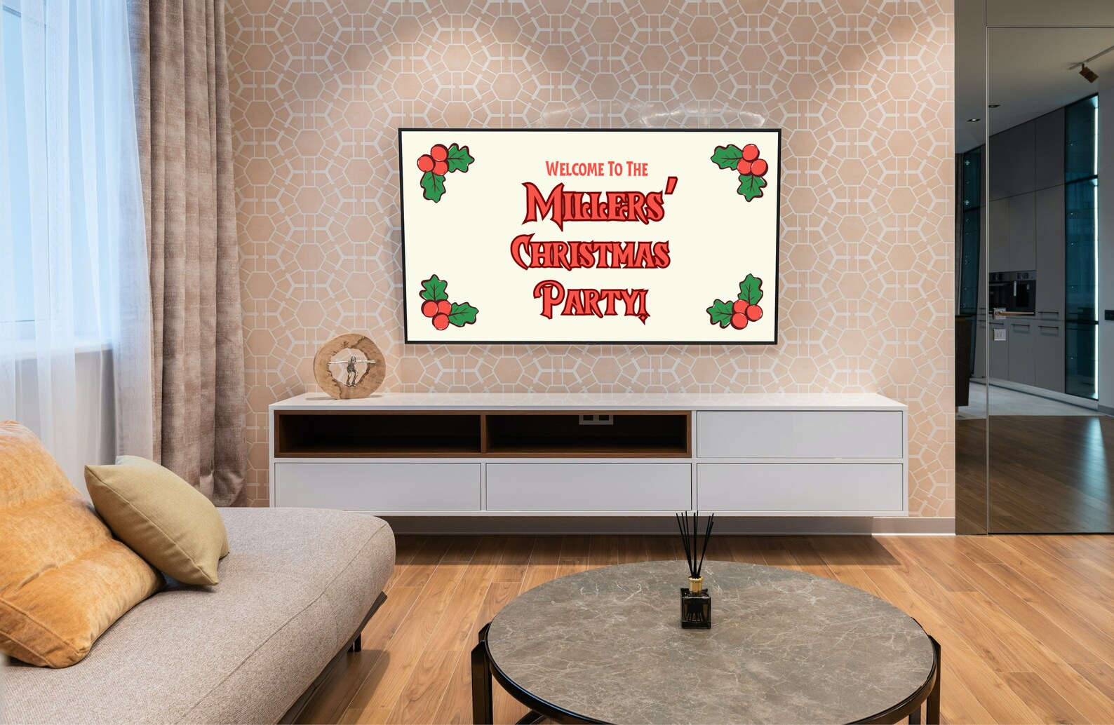 Custom Christmas Party Samsung Frame Tv Art | Personalized Christmas ...