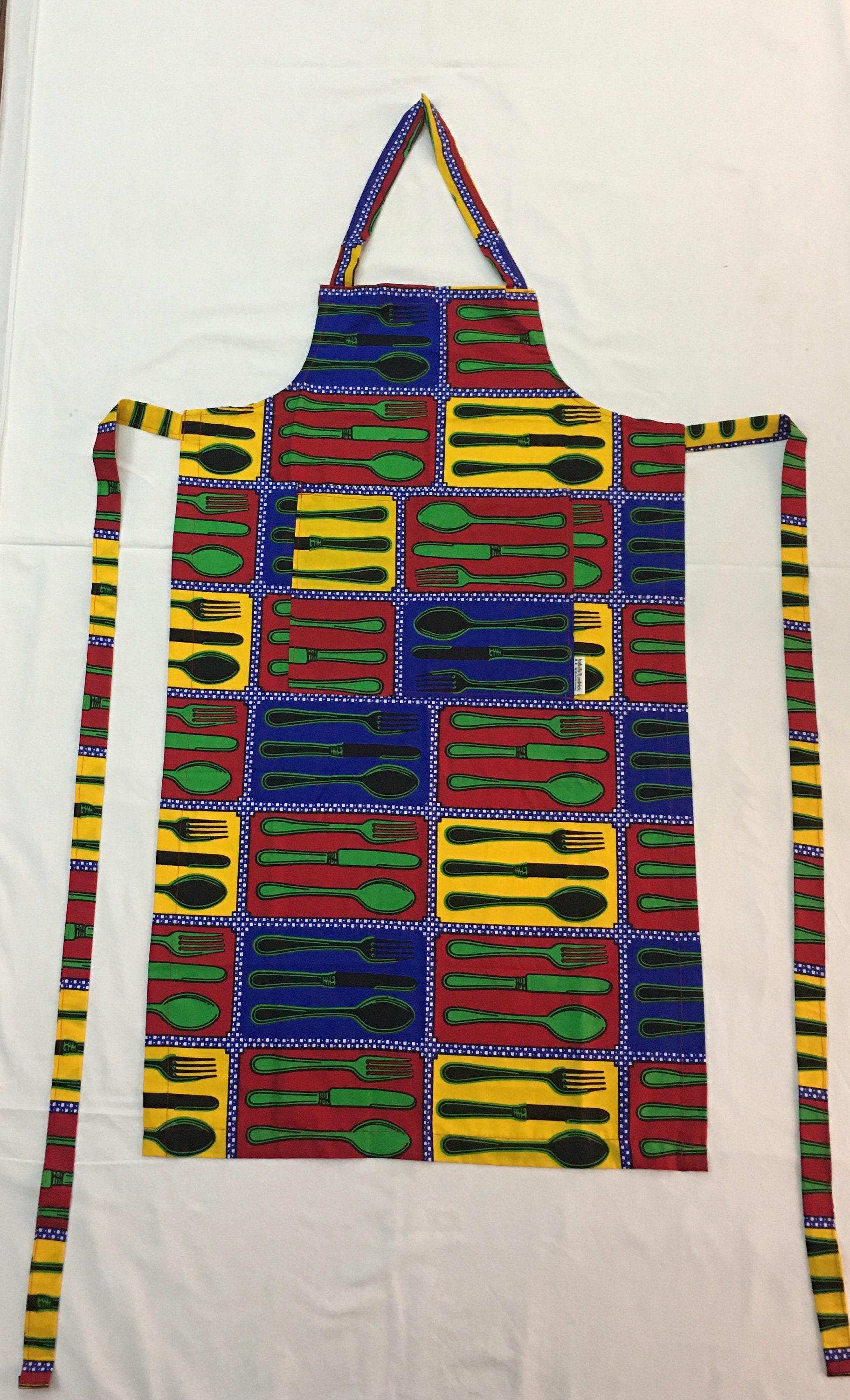 African Apron With Pocket Kitchen Clothing Protection Colourful Fabric ...