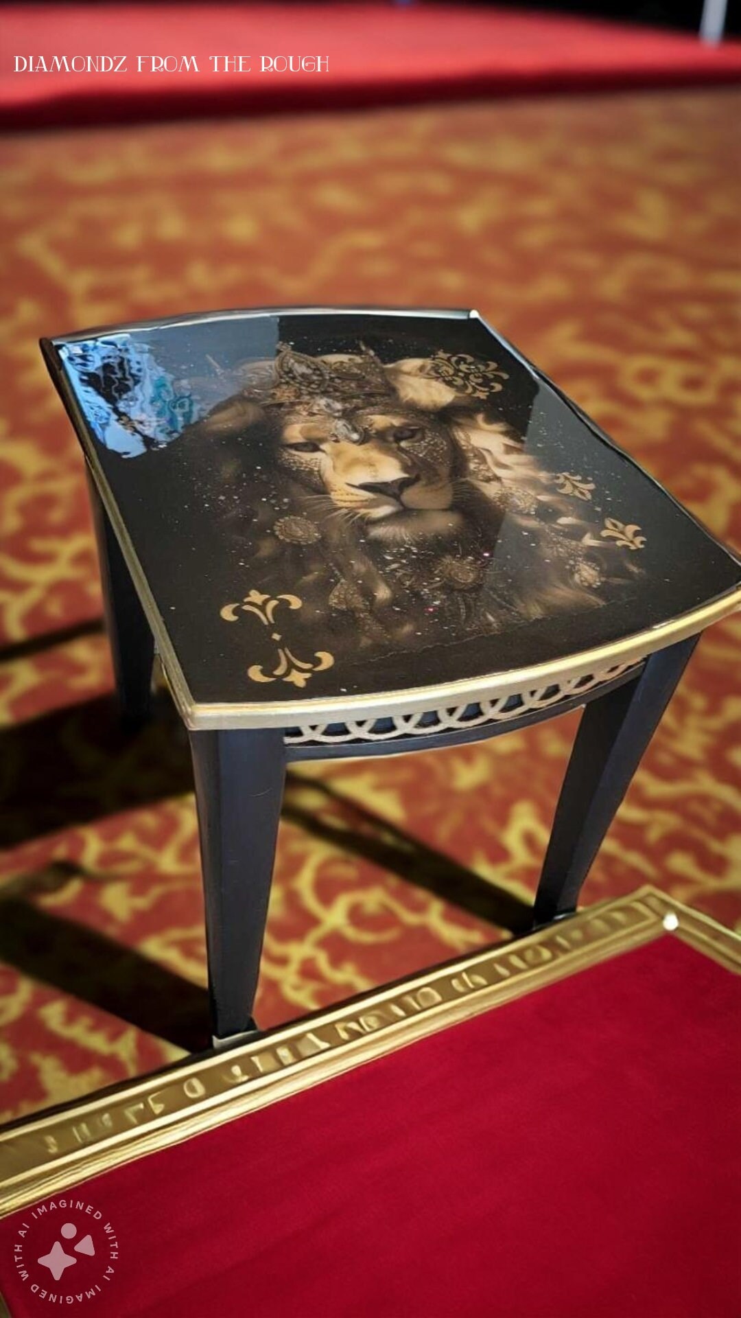Lion Themed Furniture. Painted Side Tables. Painted Nightstands. Living ...