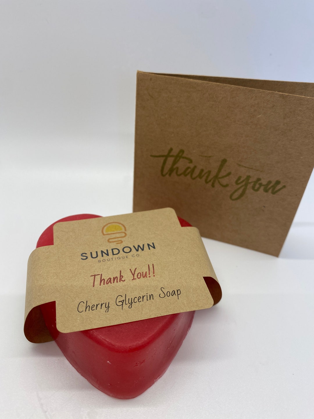 Thank You Soap & Hand Stamped Card - Etsy