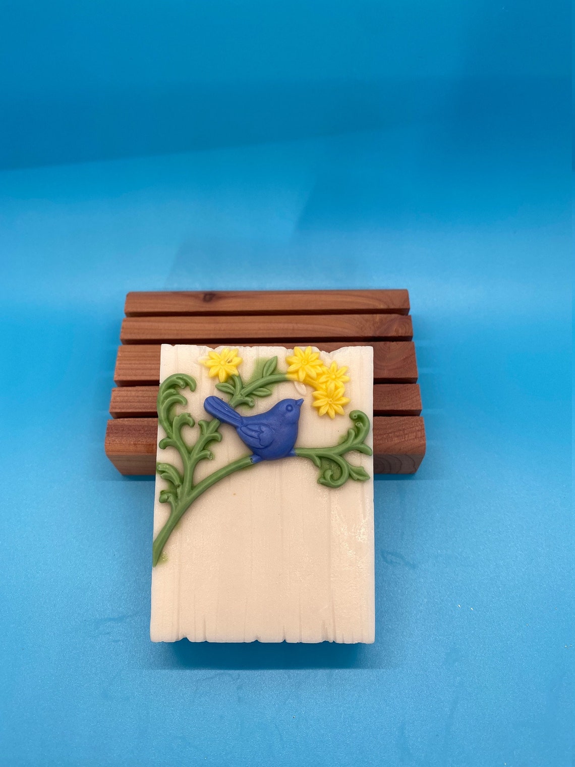 Early Bird Shay Butter Hand Decorated Soap & Cedar Soap Dish - Etsy