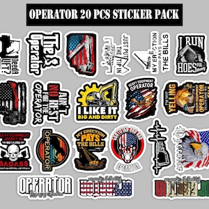 Operator 20 Pcs Sticker Pack Vinyl Hard Hat Hardhat Stickers Machine - Etsy