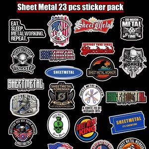 Sheet Metal 23 Pcs Sticker Pack Laminated Vinyl Waterproof - Etsy