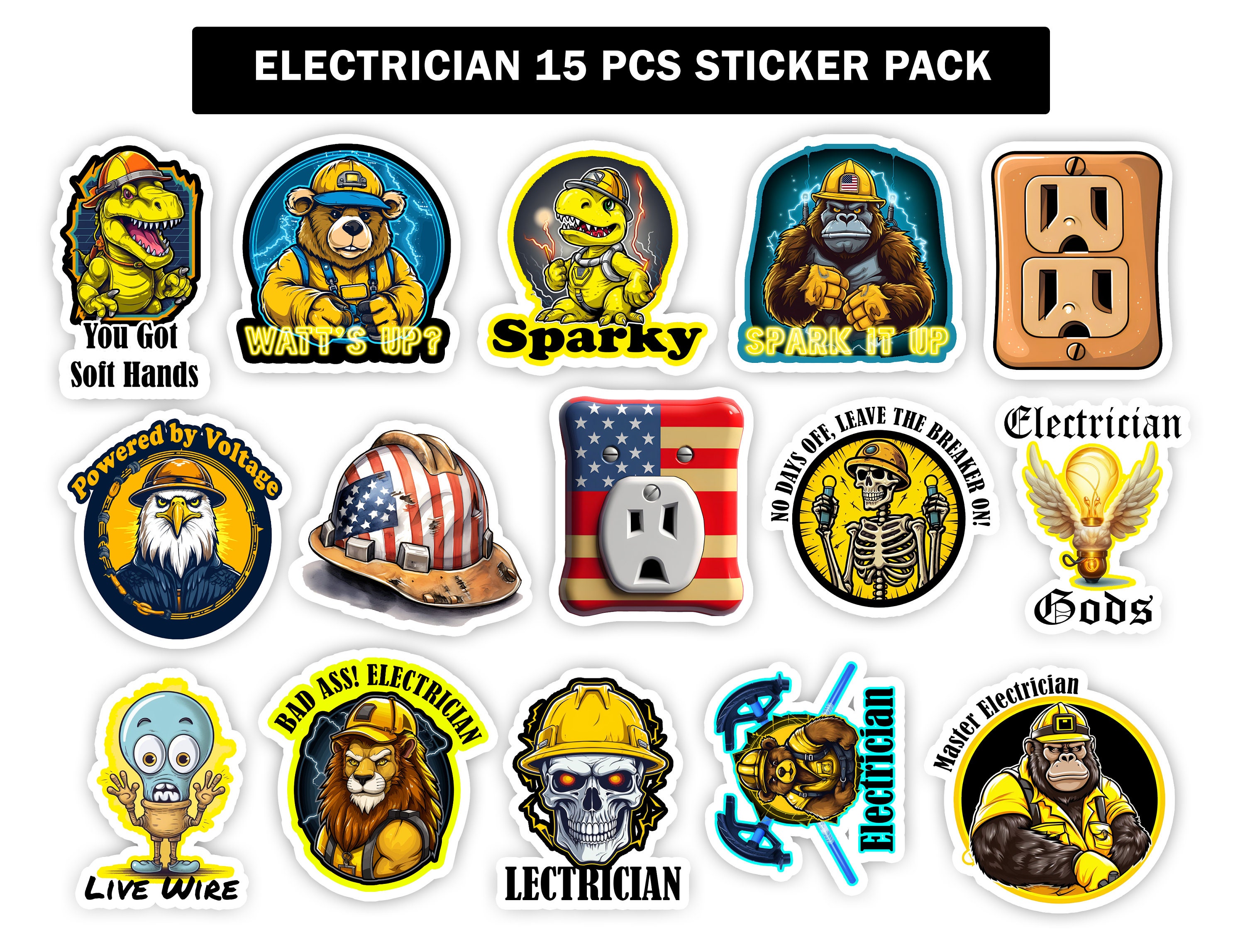 Hard Hat Stickers Electrician