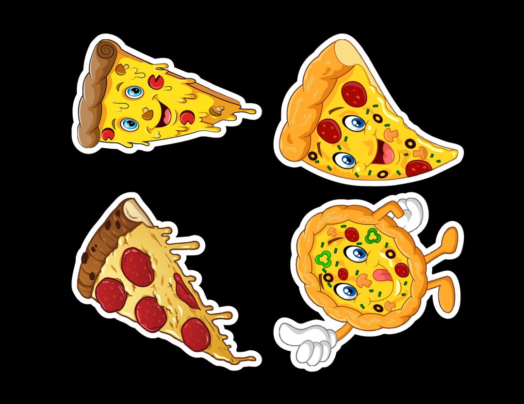 Pizza Sticker Pack Laminated Vinyl Waterproof Stickers - Etsy