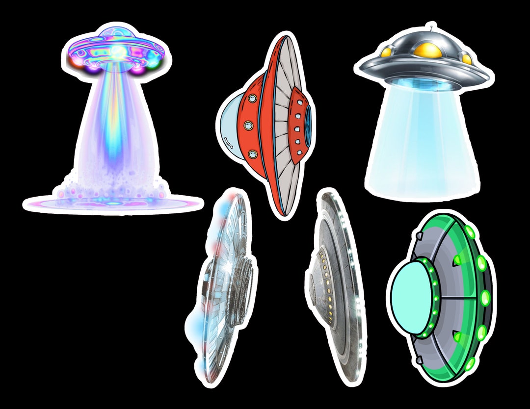 Ufo Spaceship Alien Sticker Pack Laminated Vinyl Waterproof Stickers - Etsy
