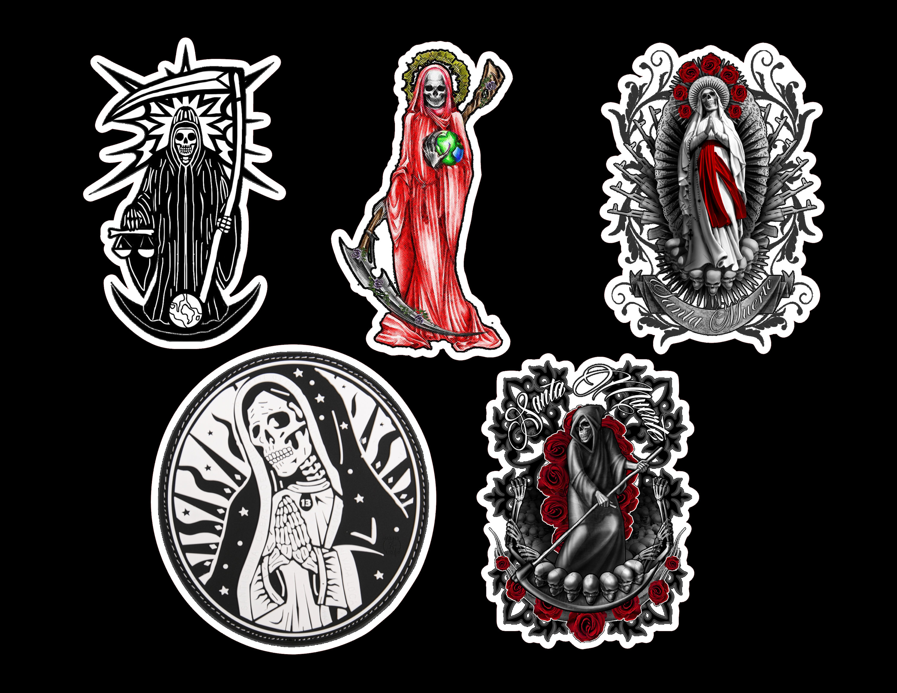 La Santa Muerte Sticker Pack 5 Pcs - Etsy