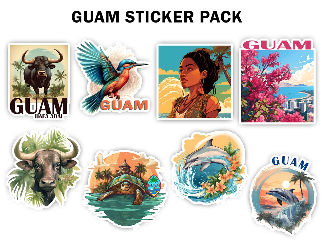 Guam Vinyl Sticker Pack 8 Pcs Waterproof Guamanian Hafa Adai - Etsy