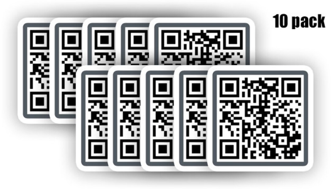 QR Code Rick Rolled 10 Pack Vinyl Stickers Decal Rick Astley Never ...