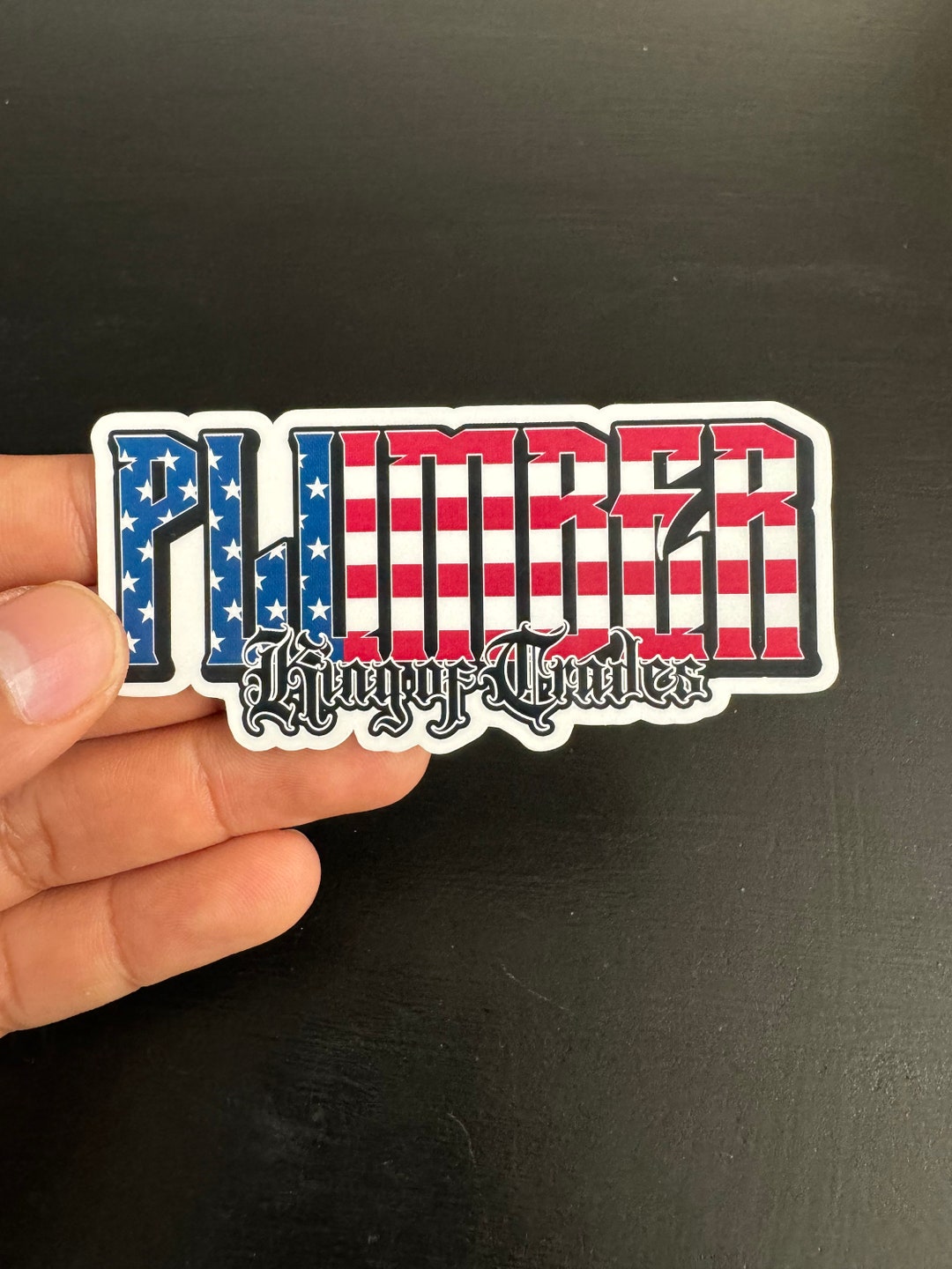 American Flag Plumber Sticker 3.5 Inch Toolbox Decal Waterproof Vinyl ...