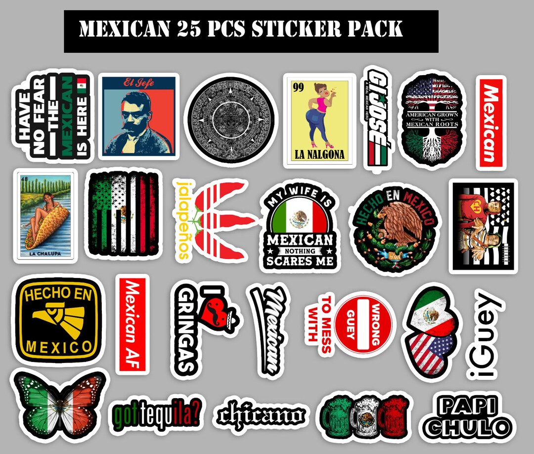 Mexican 25 Pcs Sticker Pack Vinyl Hard Hat Hardhat Small Stickers - Etsy