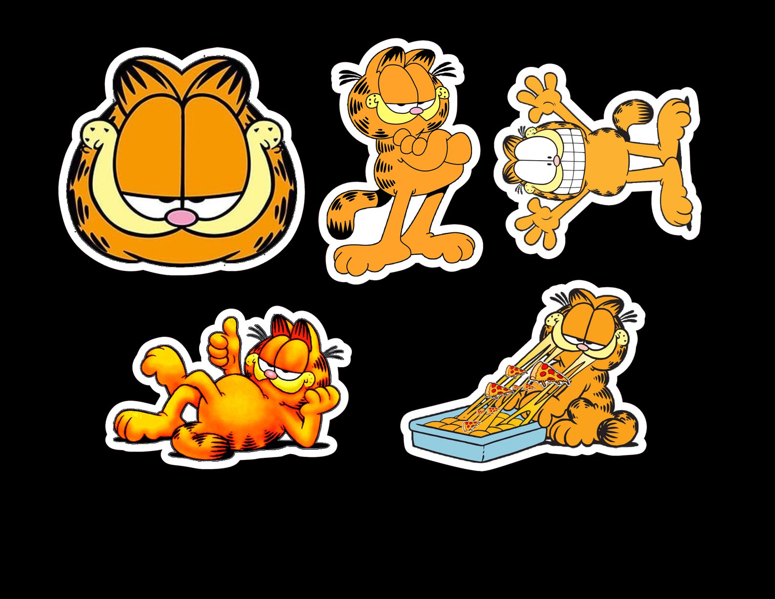 Garfield sticker pack laminated vinyl waterproof stickers | Etsy