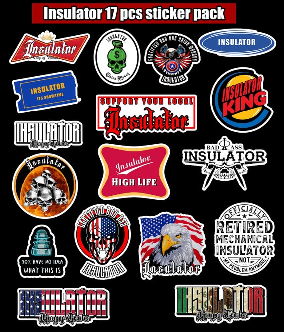 Insulator 17 Pcs Sticker Pack Vinyl Hard Hat Hardhat Stickers - Etsy