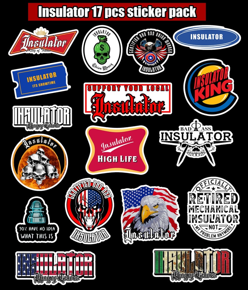 Insulator 17 Pcs Sticker Pack Vinyl Hard Hat Hardhat Stickers - Etsy