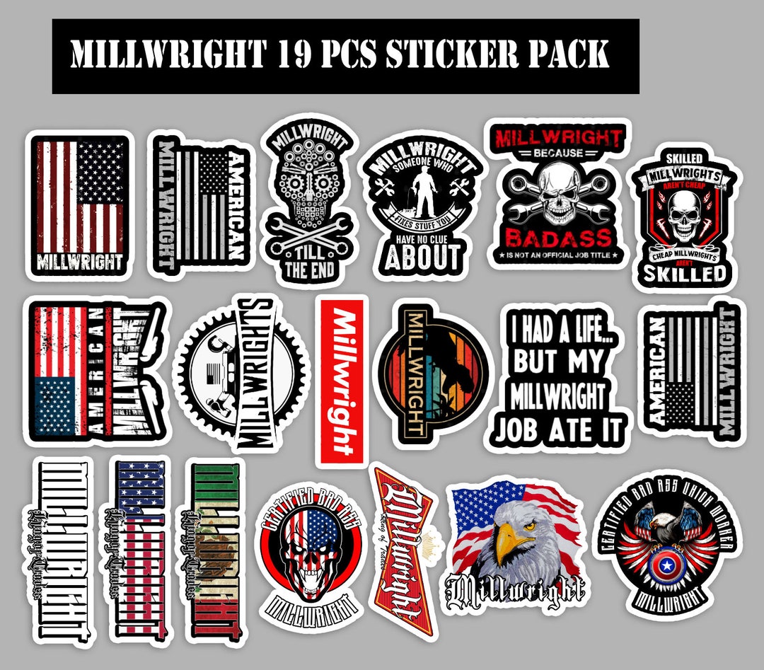 Millwright 19 Pcs Laminated Vinyl Waterproof Stickers - Etsy