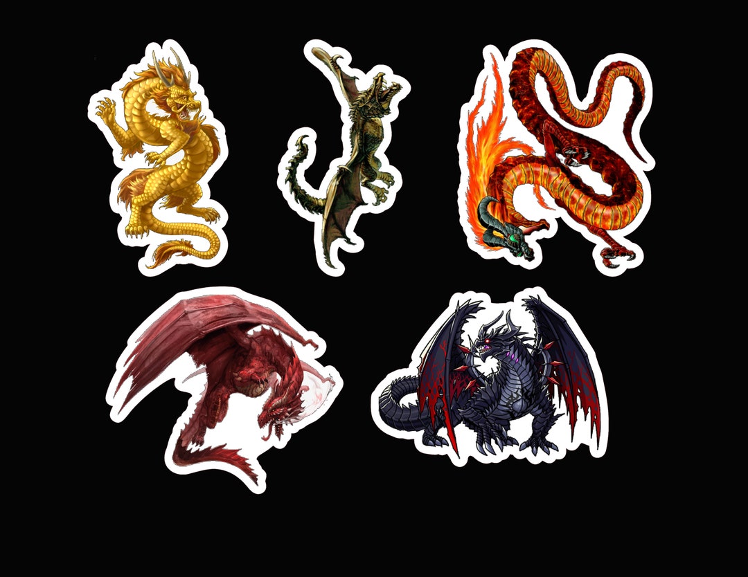 Dragons Sticker Pack Laminated Vinyl Waterproof Stickers - Etsy