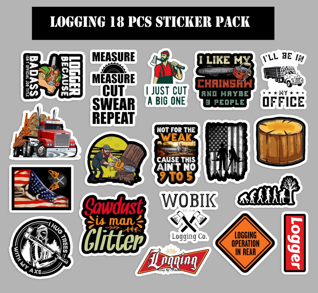 Logging 18 Pcs Sticker Pack Vinyl Hard Hat Hardhat Stickers - Etsy