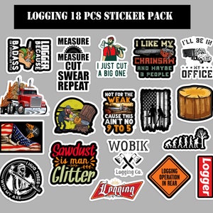 Logging 18 Pcs Sticker Pack Vinyl Hard Hat Hardhat Stickers - Etsy