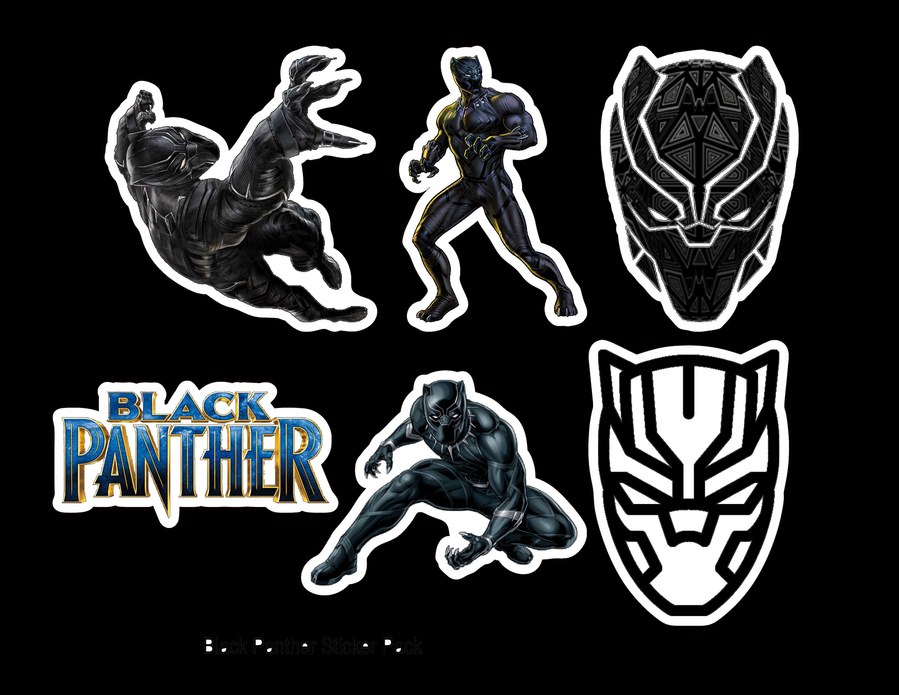 Black Panther sticker pack laminated vinyl waterproof stickers | Etsy