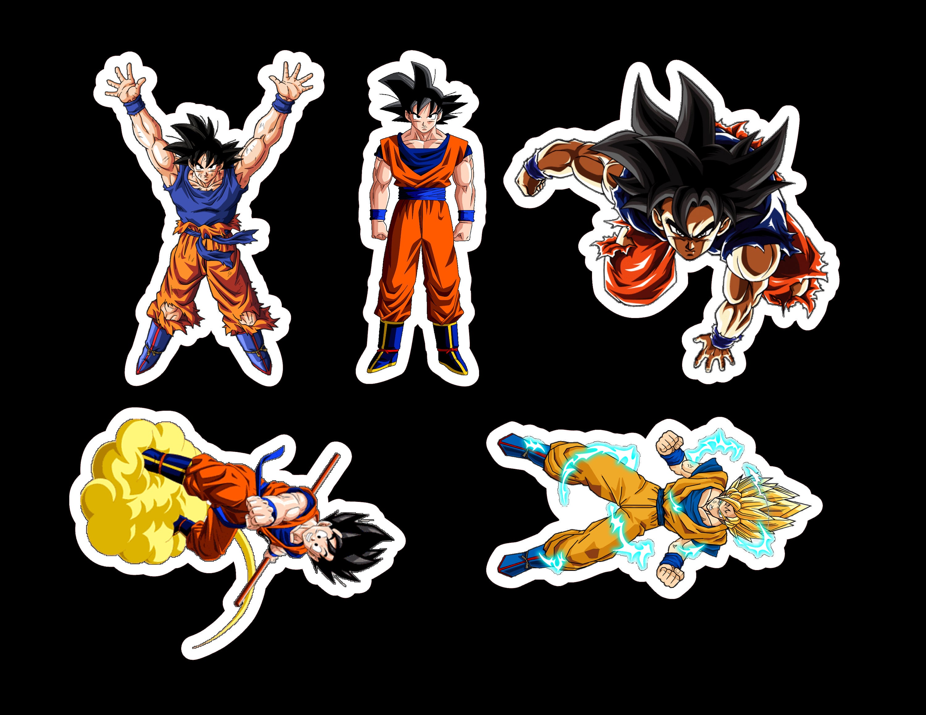 Goku sticker pack laminated vinyl waterproof stickers | Etsy