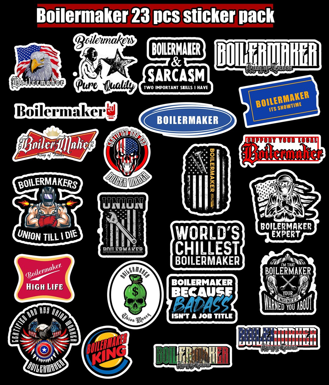 Boilermaker Sticker Pack 23 Pcs Laminated Vinyl Waterproof - Etsy
