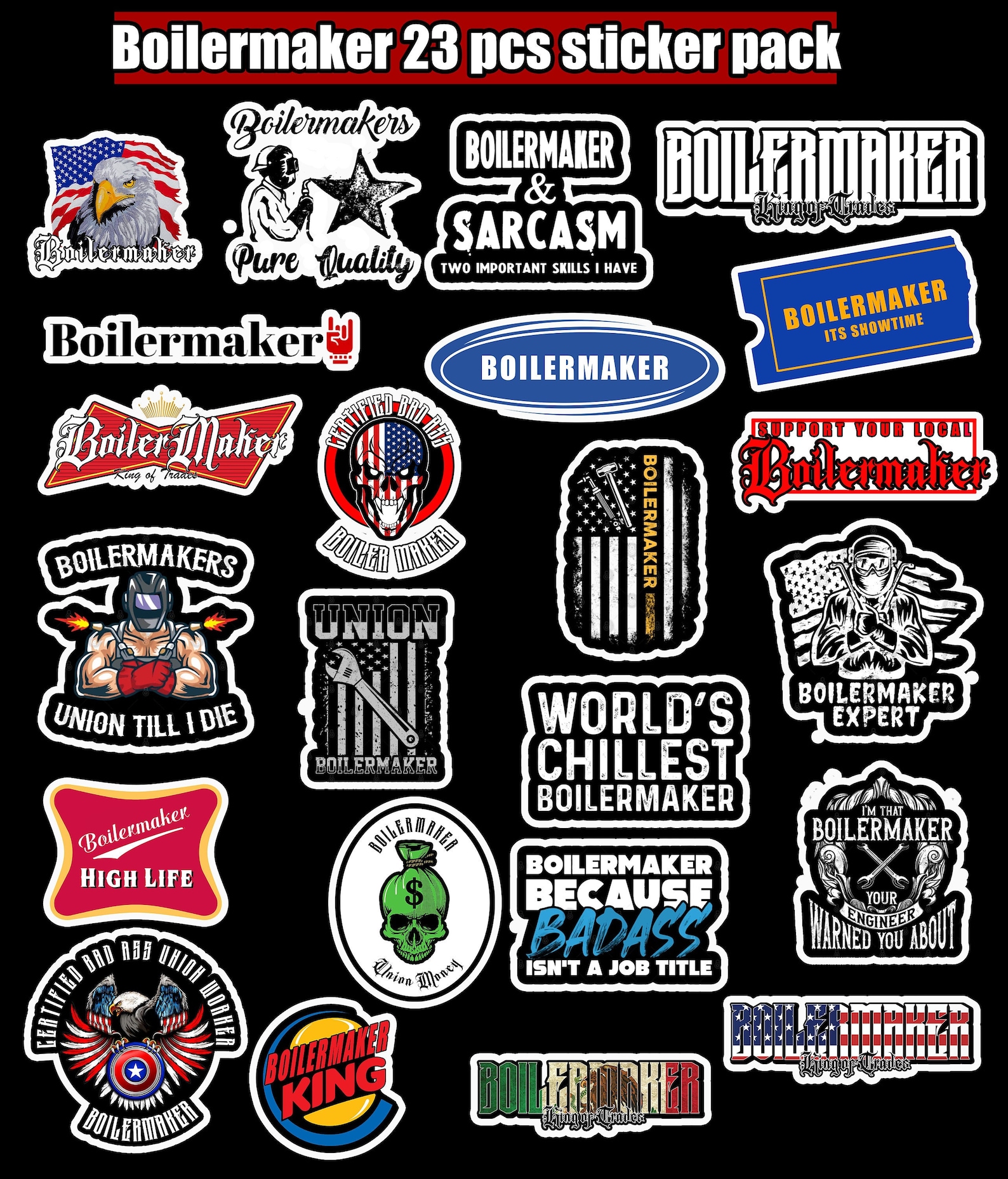 Boilermaker Sticker Pack 23 Pcs Laminated Vinyl Waterproof - Etsy
